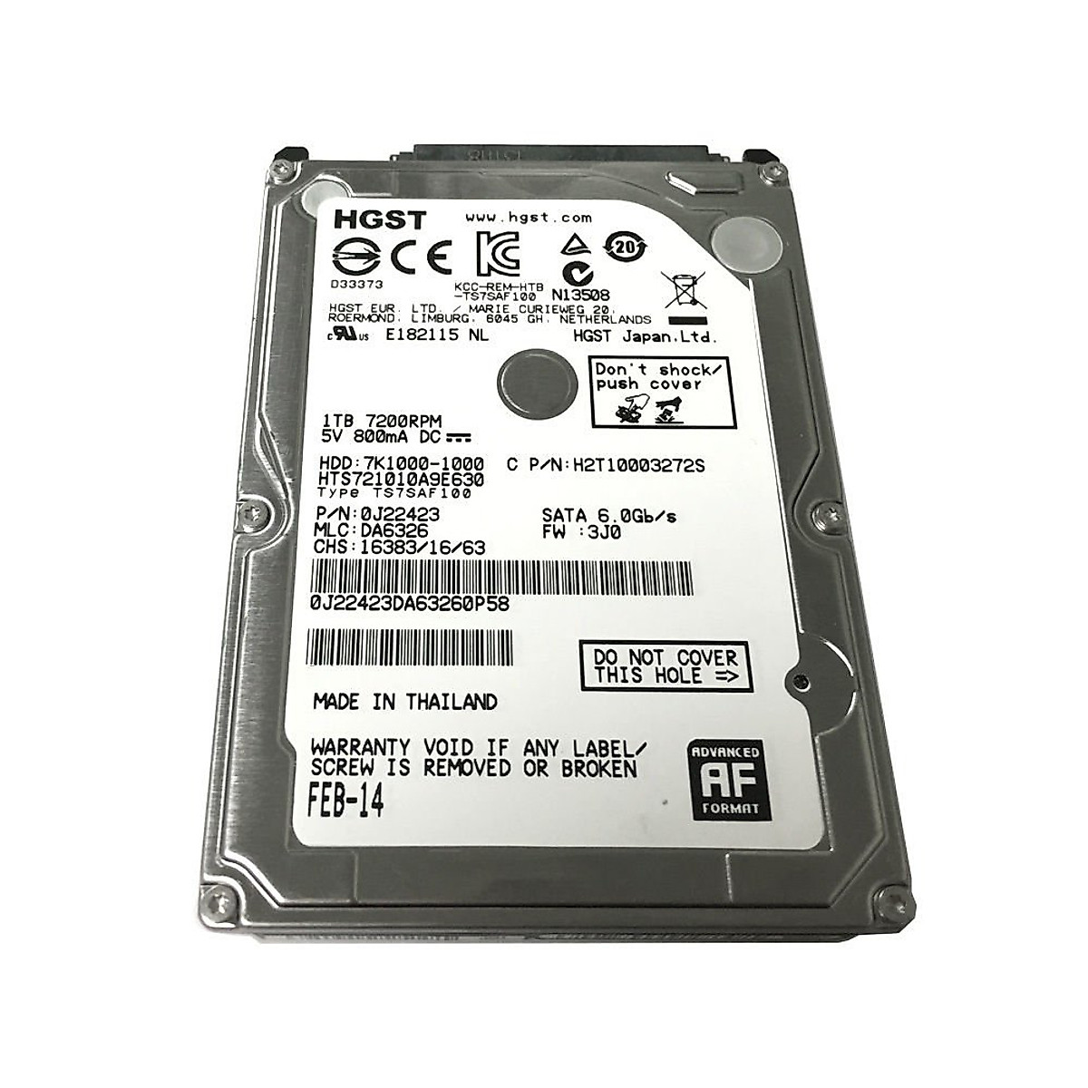Hard Drives Hgst 1Tb 32Mb Cache 7200Rpm Sata Iii (6.0Gb/S) 2.5" Ps3 Ps4 Hard Drive 0J22423