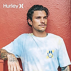 Hurley mens Icon Slash Gradient T-shirt T Shirt, Black Heather/Pollen, Medium US