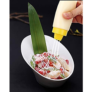 Kakamono 2-pack Porous Squeeze Bottles,Leak Proof Refillable Condiment Container for Kitchen Use,Salad Dressings,top dispensers for ketchup mustard mayo hot sauces olive oil(10 oz)