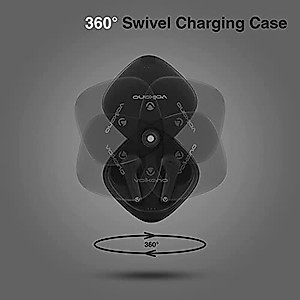 Volkano Ore Series Bluetooth Wireless Earbuds with Swivel Charging Case, Wireless Earphones Long Battery Life, Noise Cancelling Technology, Bluetooth Earbuds for Sports and Workout - (Black)