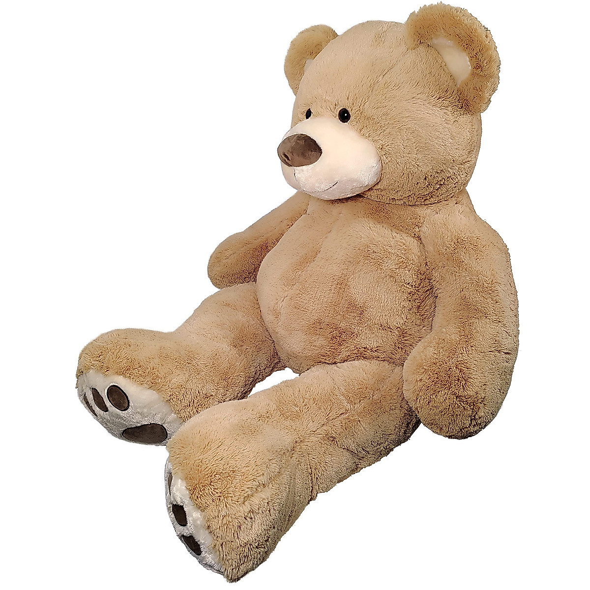 Anico 59" Tall (5 Feet) Giant Plush Light Brown Teddy Bear with Embroidered Paws and Smiling Face, Fits in 2XL Shirt!