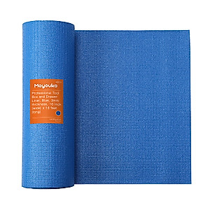 Mayouko Toolbox Drawer Liners, 16 Inch (W) x 16 Feet (L) x 3MM Thick, Professional Cabinet Shelf Liner, Easy Cut Draw Liner Mat, Perfect for Protecting Your Tools, Non-Slip, Blue,