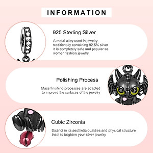 EZ Tuxedo MITSOKU Happy Present Box Charms in 925 Sterling Silver with Red Enamel for Bracelets