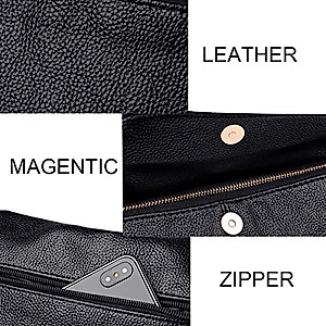 Purse for Women Satchel Messenger Leather Ladies Crossbody Shoulder Bag 11.8 inch Tote Handbag Wallet (Purple)