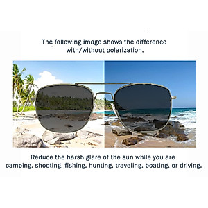 Humvee CampCo Pilot Sunglasses - Polarized Aviator Sunglasses Bayonette, 57mm, Matte Silver Frame, Gray Polarized Lens