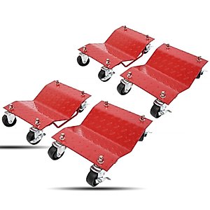 3" Auto Dolly Wheel Dolly New Car Dollies Wheel Tire 12 x 16" Repair Slide Red Total 4000 Lbs - 1000 Lbs Each Set of 4