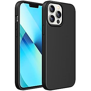 JETech Silicone Case Compatible with iPhone 13 Pro Max 6.7-Inch, Silky-Soft Touch Full-Body Protective Phone Case, Shockproof Cover with Microfiber Lining (Black)