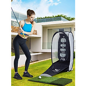 Golf Net Backyard Home Indoor Practice Hitting Chipping 2 Target and Ball Swing Kids Training Aids