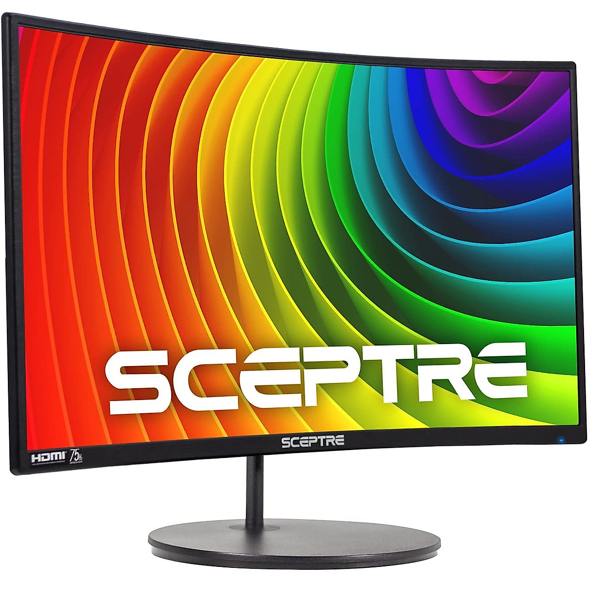 Sceptre Curved 27" FHD 1080p Gaming Monitor R1500 98% sRGB HDMI VGA 75Hz Build-in Speakers, Blue Light Shift Machine Black (C278W-1920RN series)