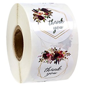 Fall Floral Frames Thank You Stickers / 4 Alternating Designs / 500 Boho Thank You Stickers / 1.5" Autumn Wedding Envelope Seals