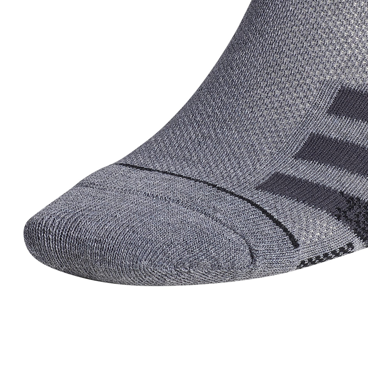 adidas Men's Superlite Stripe 3 No Show Socks (3-Pair), Heather Dark Grey/Black/Night Grey, Large