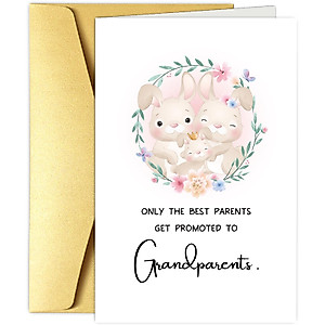 Obbyidk Cute Grandparents To Be Card, Funny Baby Shower Card for Friends, Promotion to Grandparents Congratulation Card, Lovely Congrats Card for New Grandparents