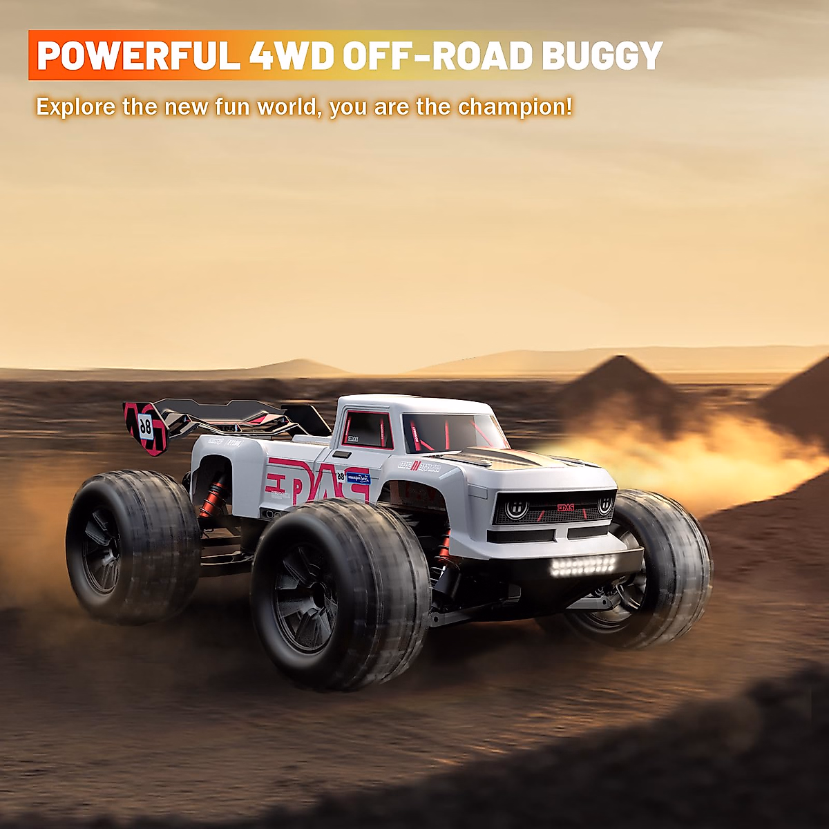 SupKonXi Remote Control Car S911, High Performance 1:16 2.4Ghz Remote Control Truck, 40KPH High-Speed RC Cars Waterproof All Terrains 4WD Off-Road RC Truck Crawler with 2 Rechargeable Batteries