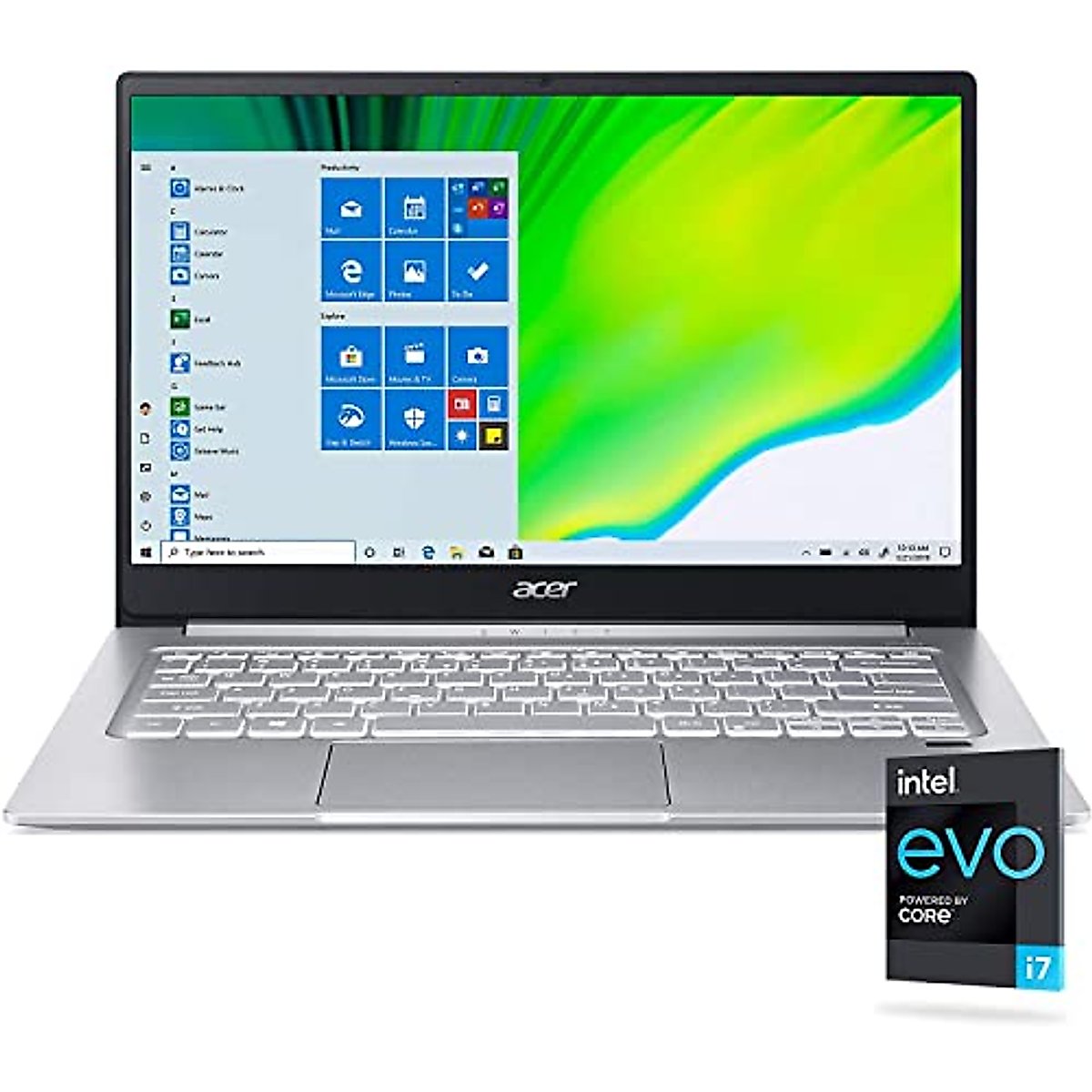 acer Swift 3 Thin & Light Laptop, 14" FHD Display, Intel EVO Core i7-1165G7 Processor, 8GB RAM, 512GB NVMe SSD, Wi-Fi 6, Fingerprint Reader, Backlit Keyboard, Windows 11 Home