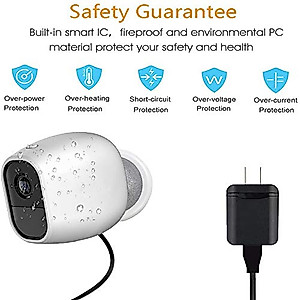 EaseBuy Power Cable and Charger Adapter for Arlo Pro & Arlo Pro 2 and Arlo GO, Weatherproof Outdoor Indoor Arlo Cords - No Charging Needed (9m, Black)