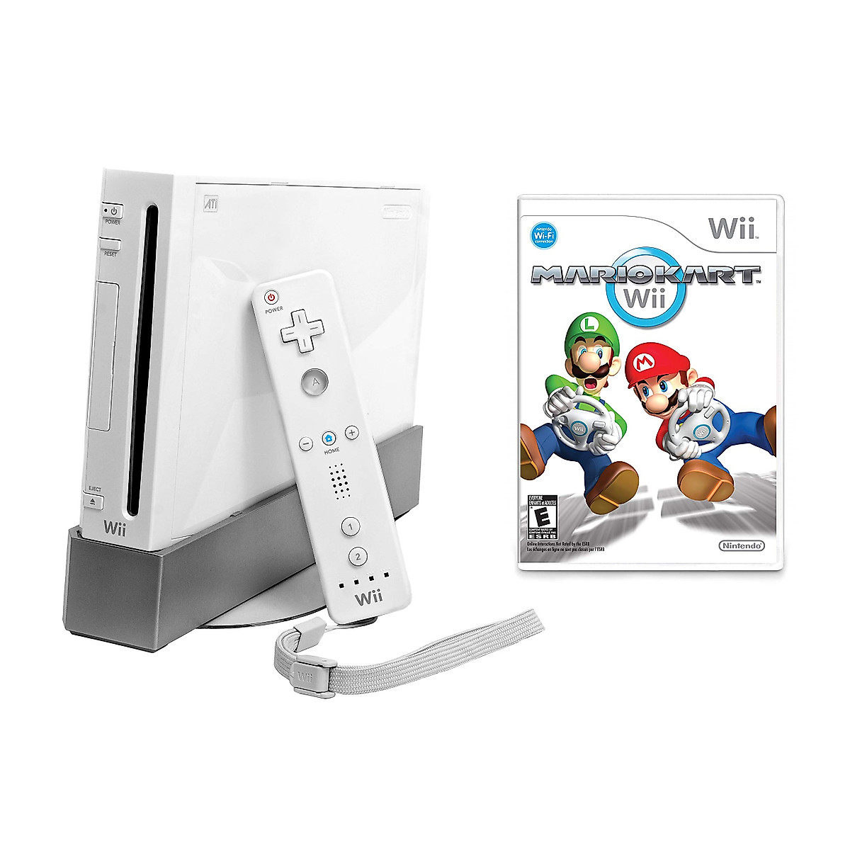 Wii Console with Mario Kart Wii Bundle - White (Renewed)
