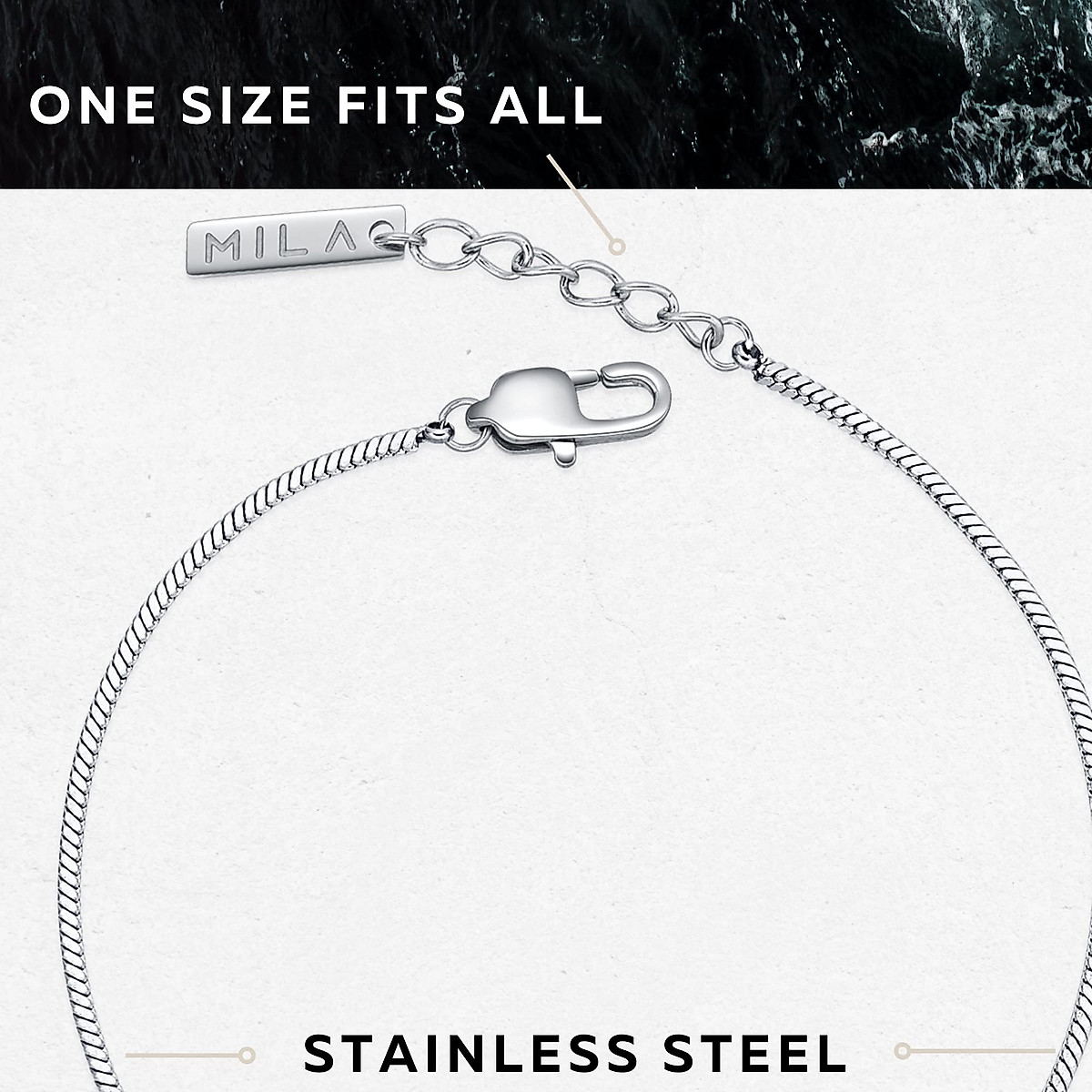 Square Chain Bracelet for Men and Women l Stainless Steel, Minimalist Bracelet, Simple Pure Design, Mens Bracelet, Silver Bracelet Alternative, Made in Miami