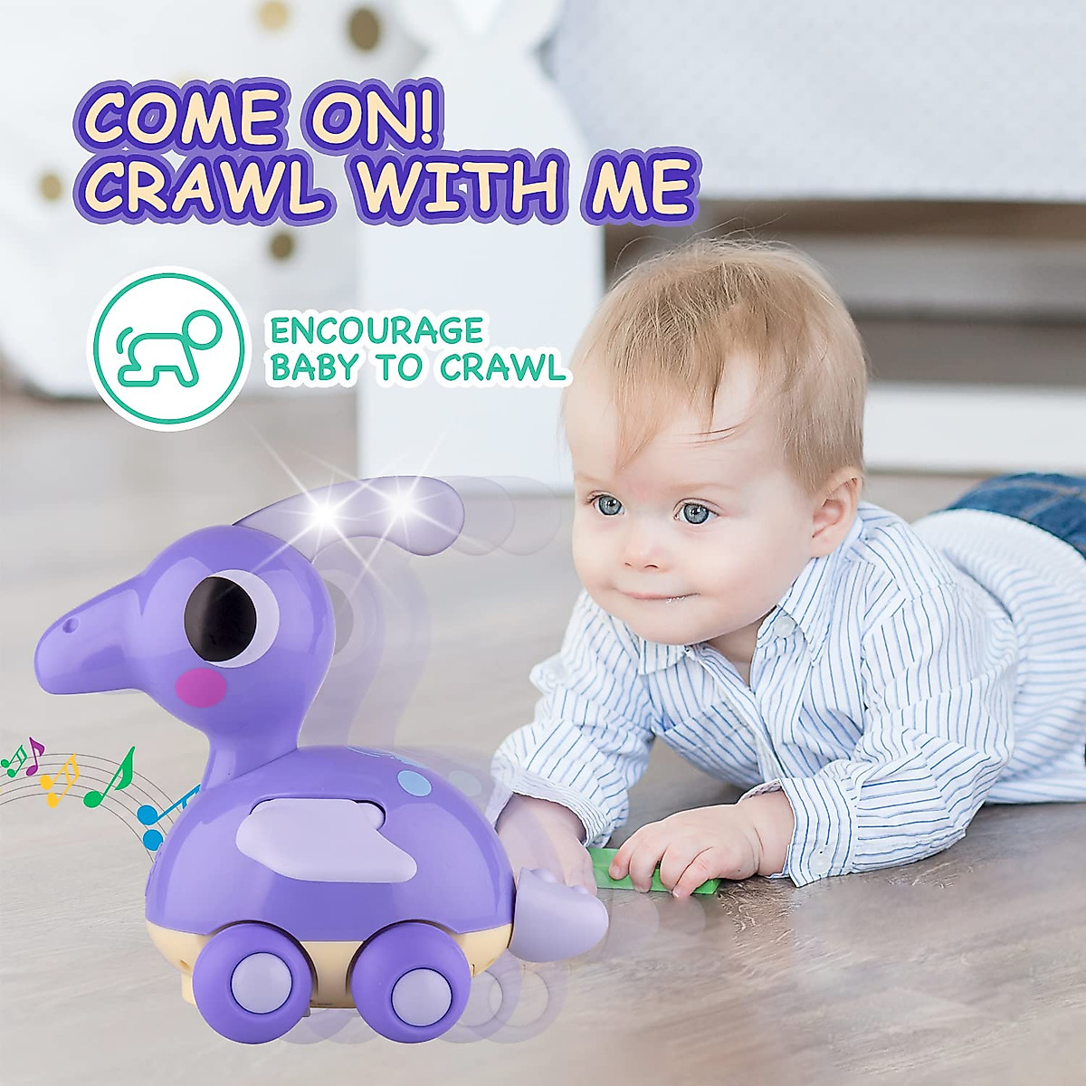 Kidpal Baby Toys 18 to 24 Months, Toys for 2 Year Old Boys Girls with Light and Music, Touch & Go Crawling Toys for babies18-24months, Baby Toys 18 Months, Gifts Toys for Age 2 Toddler