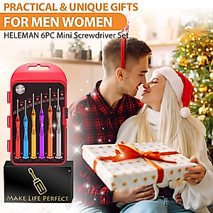 6PC Magnetic Small Screwdriver Set - Flathead and Phillips Micro Head Mini Screwdriver Set Precision CRV Eyeglasses Watches Electronics Computer Repair Kit Cool Gadgets Tool Gifts for Men