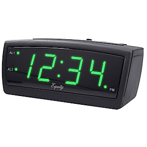 Equity by La Crosse 30229 LED Digital Alarm Clock, 0.9-Inch, Green