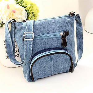Sevenfly Women'S Denim Cross-Body Bag Mini Shoulder Handbags Organizer Purse Wallet(Dark blue)