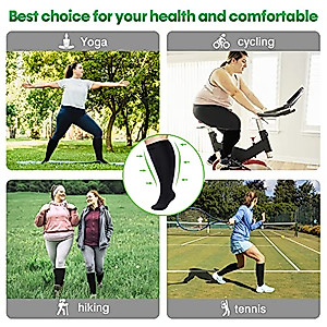 NATURE EVO 1 Pair Compression Socks for Women &Men Wide Calf, Plus Size Compression Socks For Women &Men 15-20 mmhg,Knee High,compression stockings for women