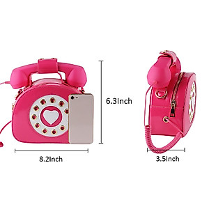 SUKUTU Telephone Shaped Purse Shoulder Crossbody Tote Bags Women Retro Phone Top-Handle Handbags for Girls