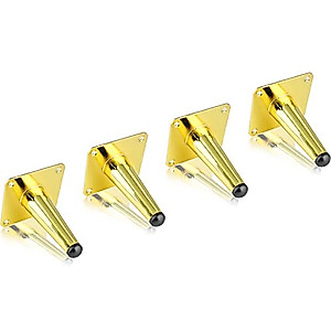 Seimneire 4pcs 4 Inch Furniture Legs, Straight Conical Metal Legs Luxury Gold Mid-Century Style Furniture Feet for Sofa Cabinet Table Chair Cupboard Couch Ottoman Home DIY Projects