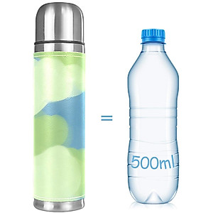 Stainless Steel Leather Vacuum Insulated Mug Colorful Clouds Thermos Water Bottle for Hot and Cold Drinks Kids Adults 16 Oz