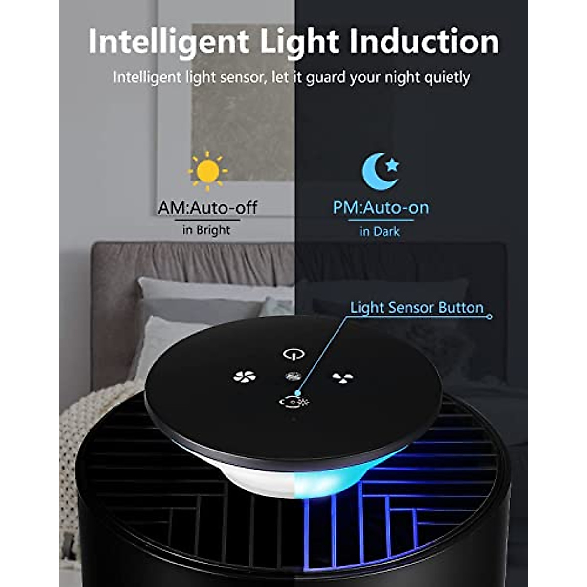 Mosquito Trap NONTAIL Fruit Fly Traps for Indoors,Catcher & Killer for Gnat, Moth, Flies, Non-Zapper Insect Traps with UV Light Fan & Sticky Glue