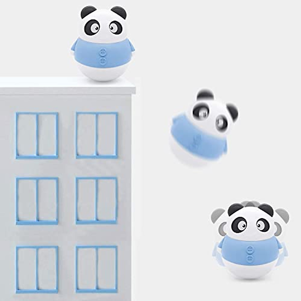 Conzy Roly Poly Tumbler Panda, Baby Tummy Time Toy, Cute Musical Toy Gift for Infant Boy Girl 36 Months and Up, Cute Desk Toys for Office for Adults