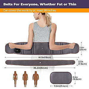 Cordless Heating Pad for Back, Lower Back Massager, Heated Back Brace with 3 Heating & Vibration Modes, Lumbar Support Belt for Men & Women