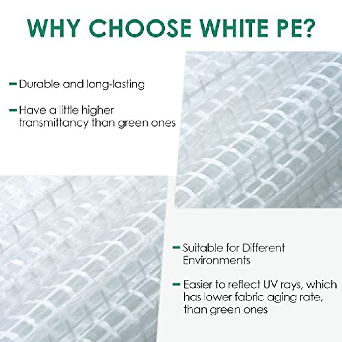 Quictent 2 Doors Reinforced PE Cover 12x7x7 FT Portable Greenhouse Large Walk-in Green Garden Hot House(White)