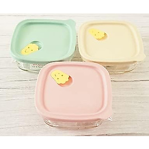 LOCK & LOCK Pastel Oven GLass Cooked Rice Storage Container for Freezer Set of 3
