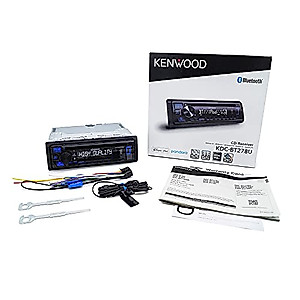 KENWOOD KDC-BT278U CD Car Stereo w/ Bluetooth, Single DIN, App Control & AM/FM Radio, USB Port, AUX Input