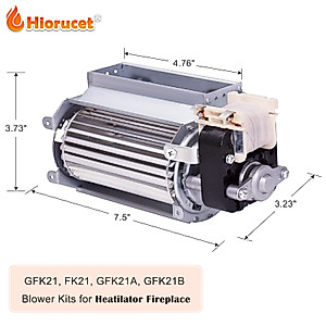 GFK21 Blower Fan Kit, FK21 GFK21A GFK21B Fireplace Blower Fan Replacement for Heatilator, GNDC30, NDV3630I, ND3630, ND3630I, ND3630L, NDV3630IL, GA3450TA, Rotom HB-RB66, R7-RB66, NOVUS, Security UZY3.