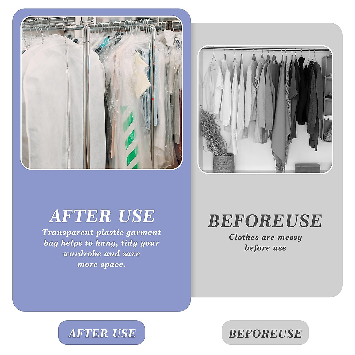 Amaxiu Garment Bags for Hanging Clothes, 35.4" x 23.6" Dust-Proof Clothes Covers 20pcs Clear Plastic Garments Dry Cleaner Bags for Closet Home or Travel Storage Gowns Coats Jacket Suits Dress