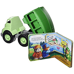 Green Toys Recycling Truck & Board Book, Green - Pretend Play, Motor Skills, Reading, Kids Toy Vehicle. No BPA, phthalates, PVC. Dishwasher Safe, Recycled Plastic, Made in USA.