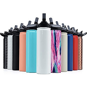 Seriously Ice Cold SIC 27oz Insulated Water Bottle Thermos, Premium Triple Layer Vacuum Stainless Steel, BPA Free Wide Mouth Lid with Carabiner Clip