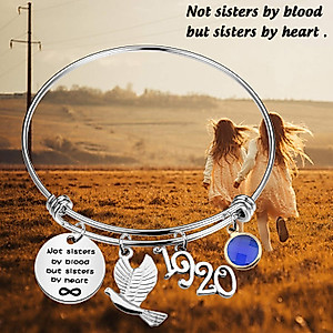 HOLLP 1920 Sorority Navy Jewelry Not Sis-ters by Blood But Sist-ers by Heart Pigeon Bracelet Sis-ter Gift Sorority Gift Greek Sorority Inspired Gift for Finer Women(Bracelet)