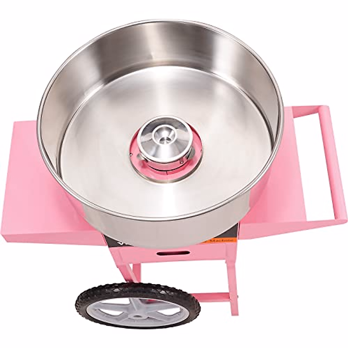VEVOR Cart Electric Cotton Candy Machine, 1000W Commercial Floss Maker with Stainless Steel Bowl, Sugar Scoop and Drawer, Perfect for Home, Kids Birthday, Family Party, Pink