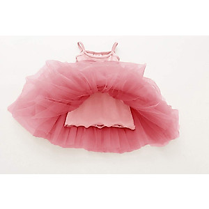 RJXDLT Baby Girls Tutu Dress Infant Tulle Dress Toddler Sleeveless Summer Dress 580 Soft Pink 110