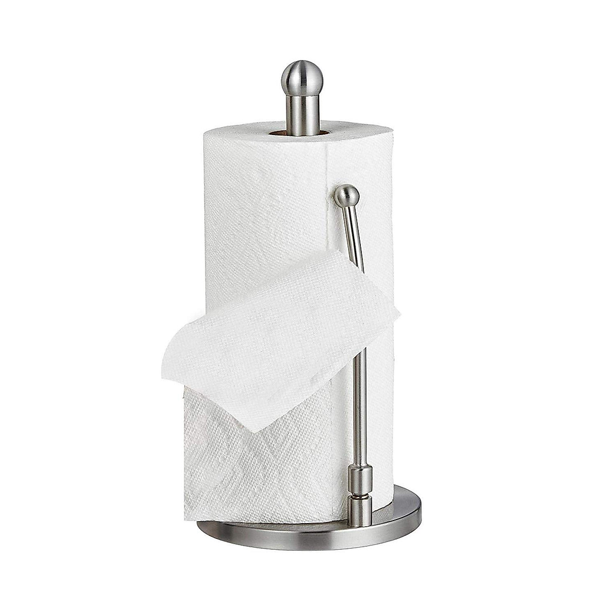 Alpine Countertop Paper Towel Holder - Stainless Steel Kitchen Napkin Roll Dispenser Stand for Home, Office, Bathroom (Steel-Lite)