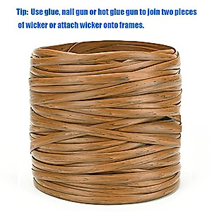 Laphivieh Wicker Repair Kit with Weaving Tool, 120ft Dark Wood Grain Wicker Supplies, Plastic Rattan Material for Patio Rattan Furniture Repair Replacement