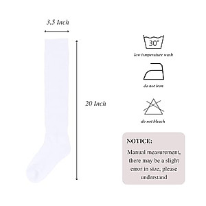 Intgoodluckycc White Slouch Scrunch Socks for Women, Scrunch Long High Tube Socks (1 Pair - White)