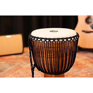 Meinl Percussion ADJ2-XL+BAG African Style Rope Tuned 13-Inch Wood Djembe with Bag, Brown