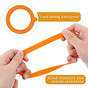 Molain 6Pcs Rubber Seals Rings for Glass Jars, Airtight Silicone Replacement Gasket for Jars Leak-proof Airtight Rubber Seal -3.7 Inches (Orange)