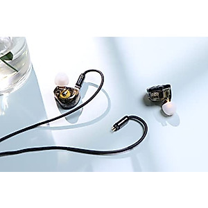 Linsoul Tripowin Zombur 4N High Purity OFC Oxygen Free Cable HiFi IEM Cable with Microphone, Cotton Yarn Outer Layer for Audiophile Replacement Cable (with MIC, 3.5, 2PIN)