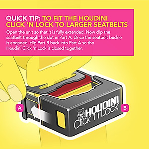 Houdini Click N Lock Car Seat Buckle Guard I Seatbelt locks for Kids and Adults with Special Needs I Child Seat Belt Buckle Cover that Prevents the accidental release of the seat belt buckle I NZ Made