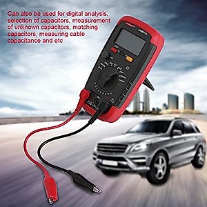Digital Capacitance Meter Multimeter Professional Capacitor Tester 0.1pF - 20000uF with LCD Backlight and Safety Jacket Max 1999 Display